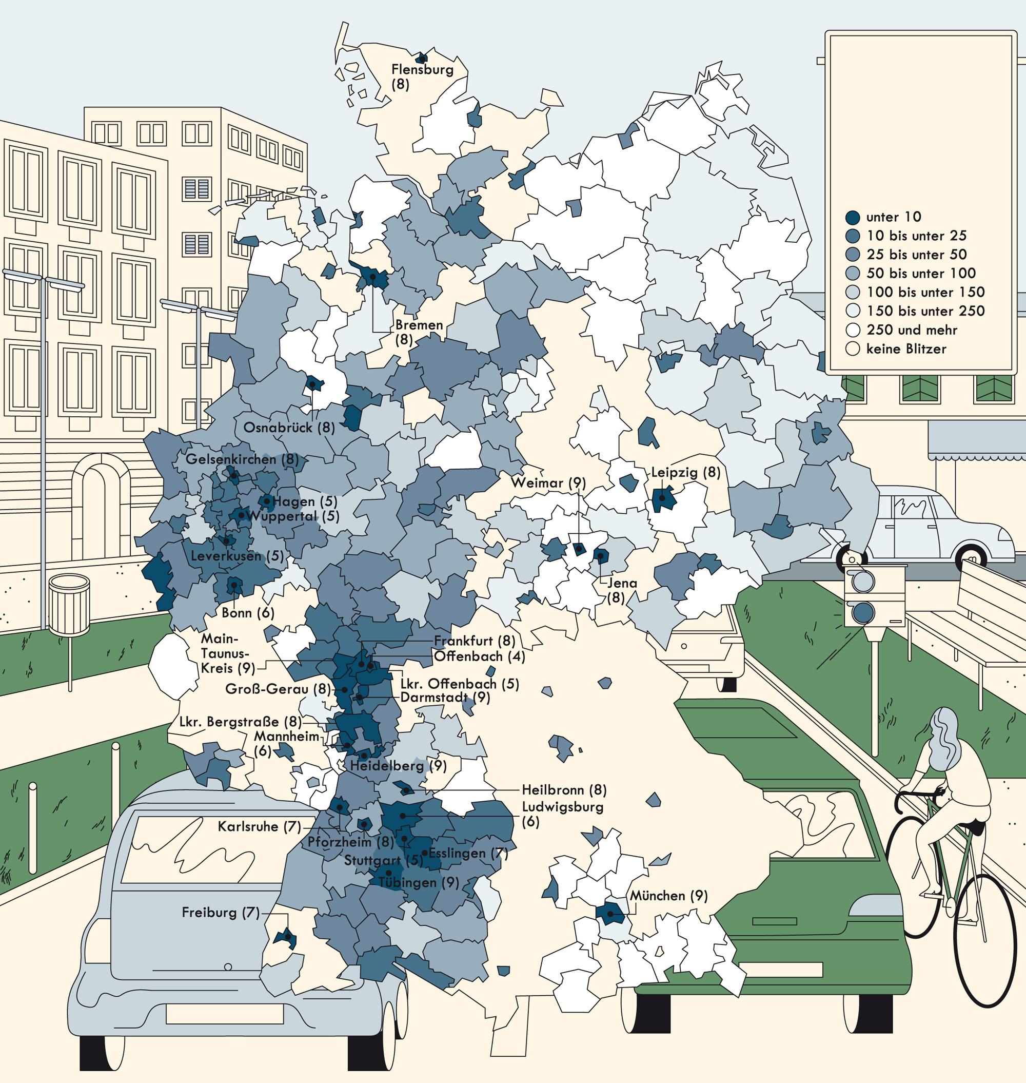 Deutschlandkarte: Blitzer | ZEITmagazin Deutschlandkarte: Blitzer | ZEITmagazin