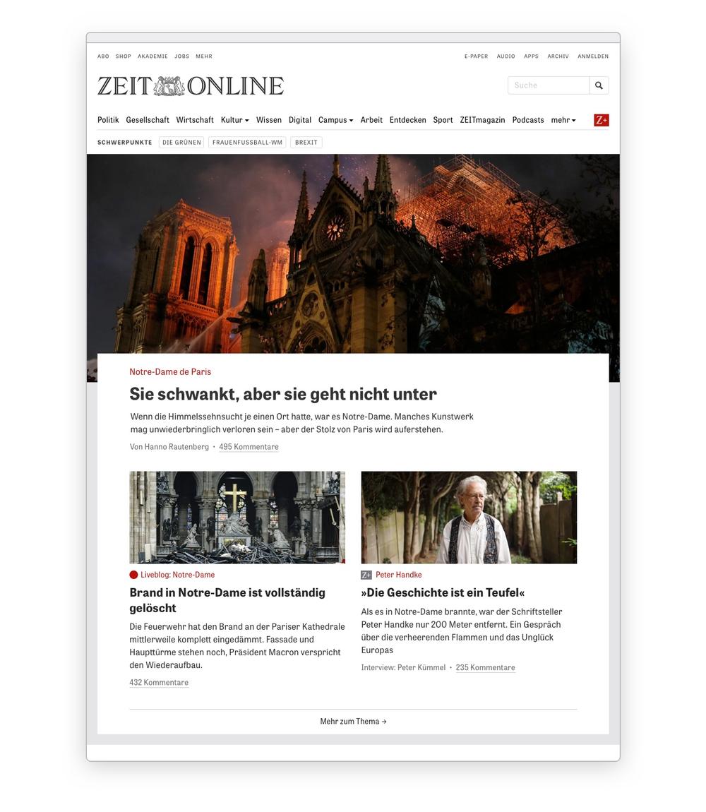 Fragen der Zeit: ZEIT ONLINE hat die Homepage schön | DIE ZEIT