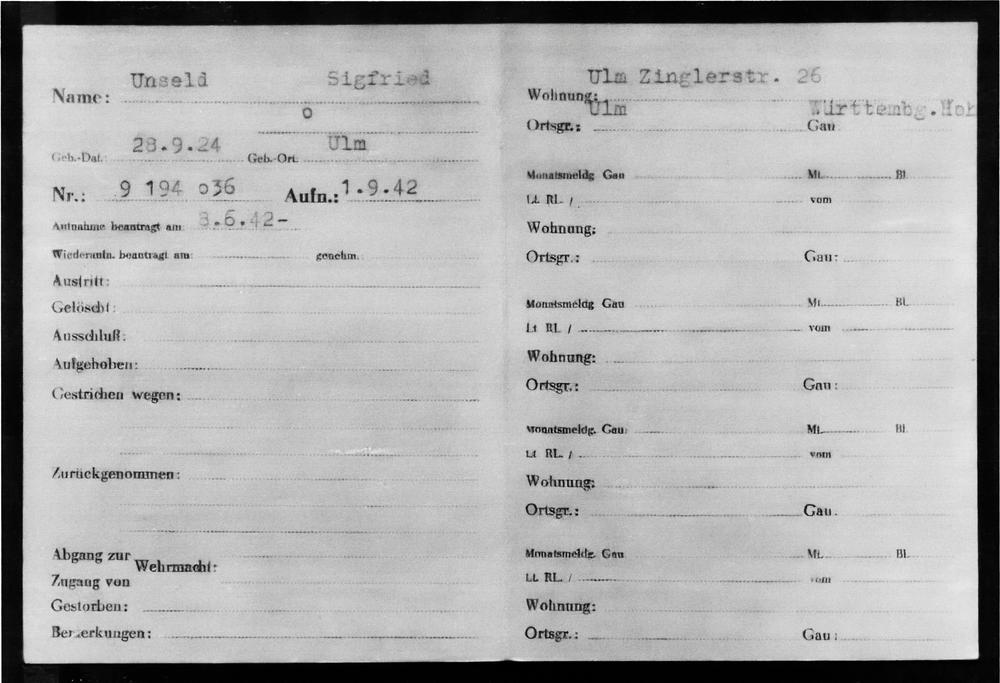 NSDAP-Mitgliedschaft von Siegfried Unseld : Unselds Geheimnis | DIE ZEIT