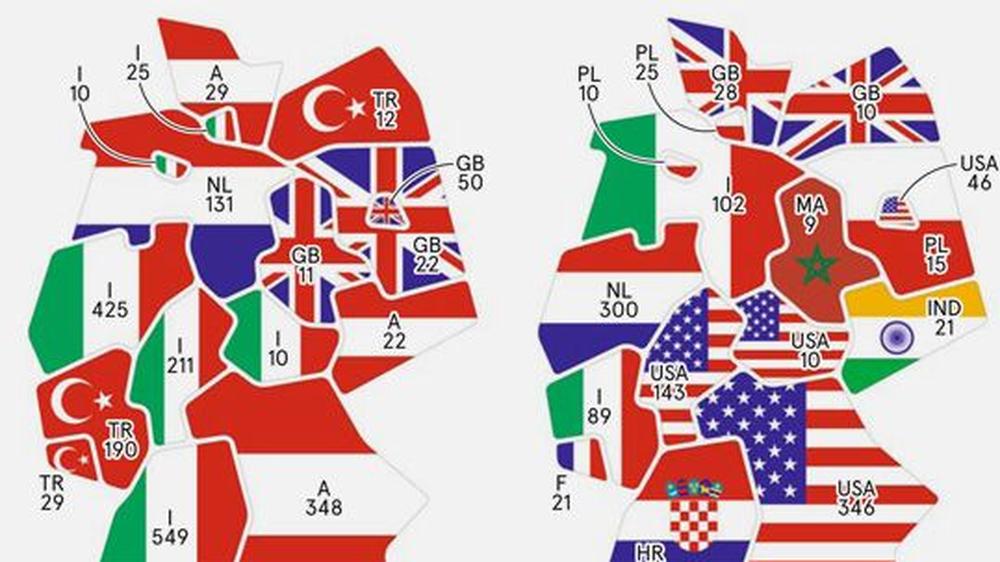 Deutschlandkarte: Binationale Ehen | DIE ZEIT