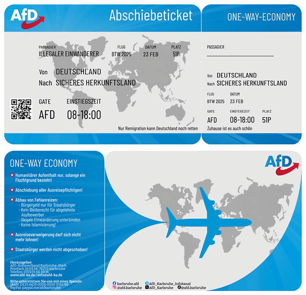 Wahlkampf: Kriminalpolizei ermittelt gegen AfD wegen "Abschiebetickets ...