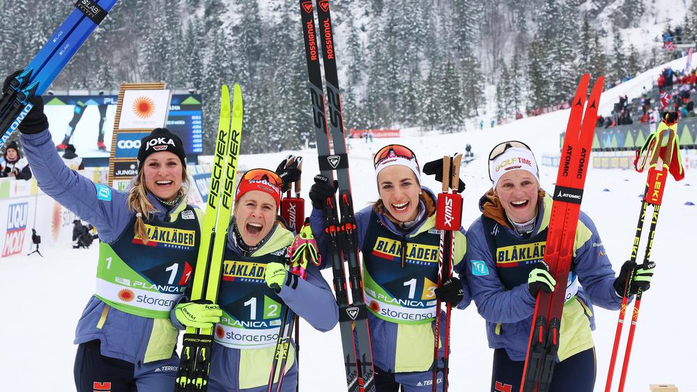 Ski Nordisch: Deutsche Langläuferinnen gewinnen WM-Silber mit der ...