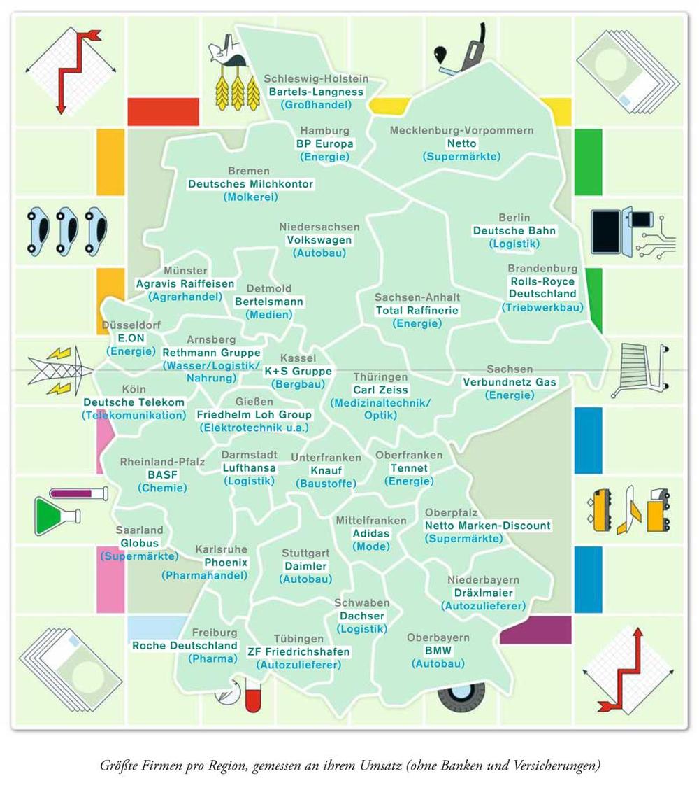 Deutschlandkarte: Die größten Firmen | ZEITmagazin