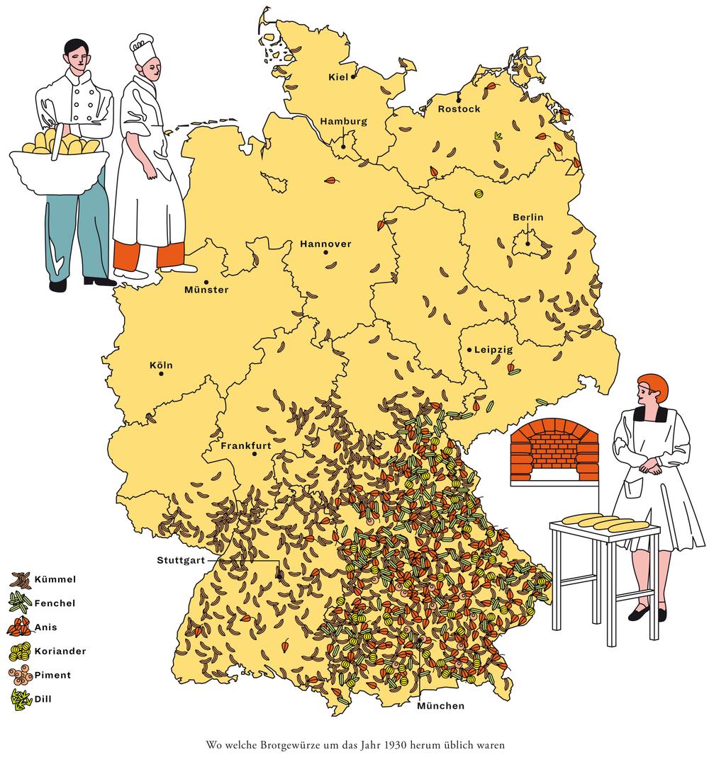 Deutschlandkarte: Gewürze im Brot | ZEITmagazin