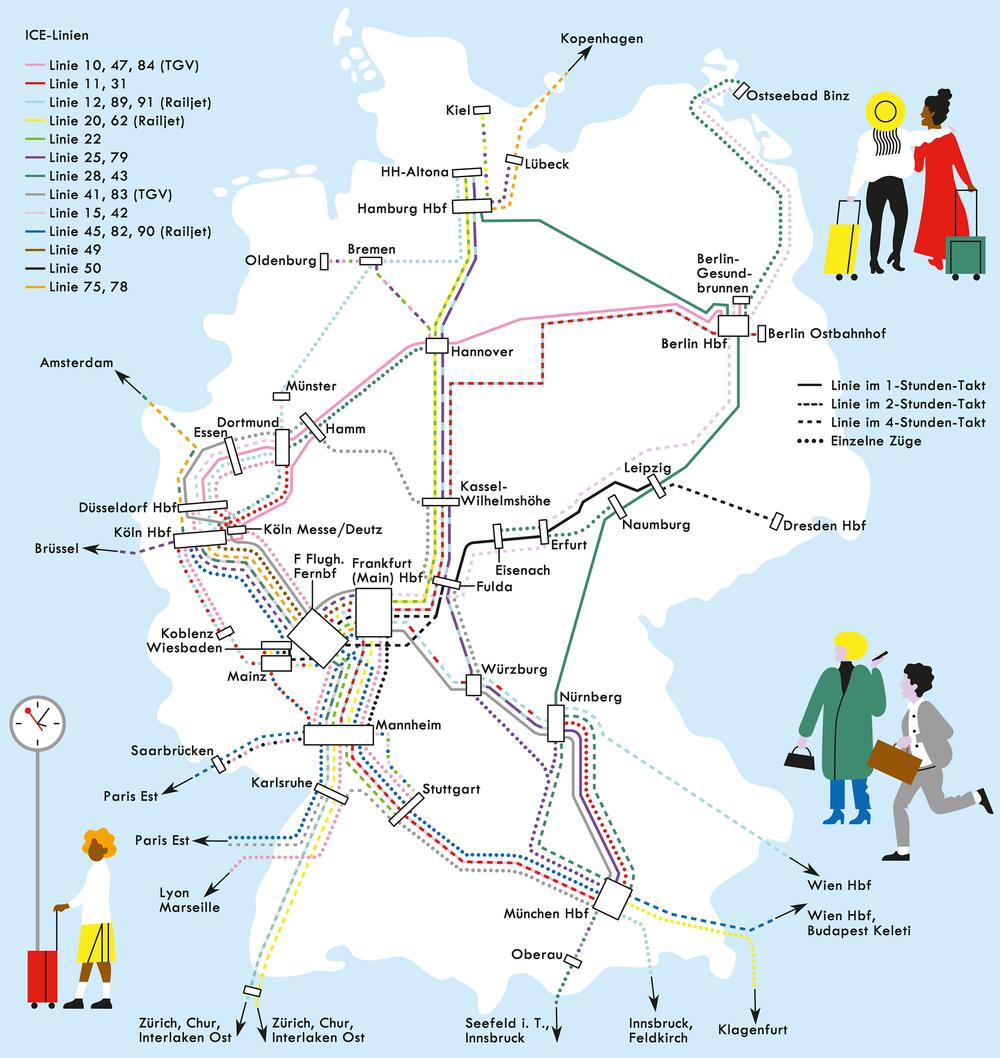 Deutschlandkarte: ICE-Linien | ZEITmagazin